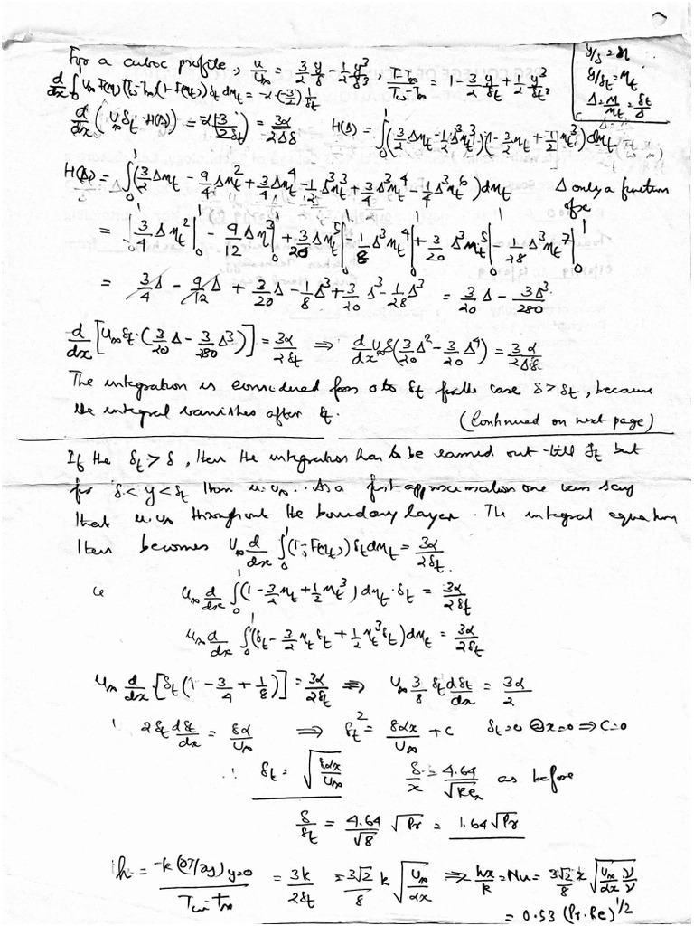Integral Method Thermal BL-1 | PDF