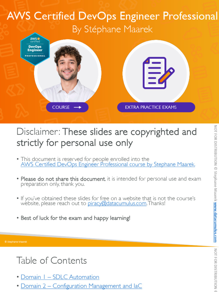 AWS Certified DevOps Slides | PDF | Amazon Web Services | Parameter (Computer Programming)