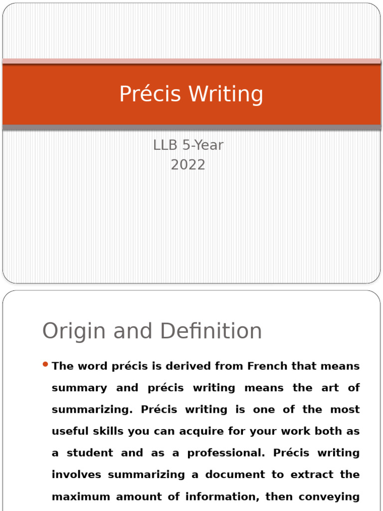 Précis Writing | PDF | Information | Word