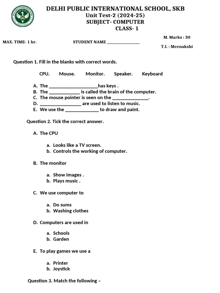 Sample Question Paper FMT | PDF