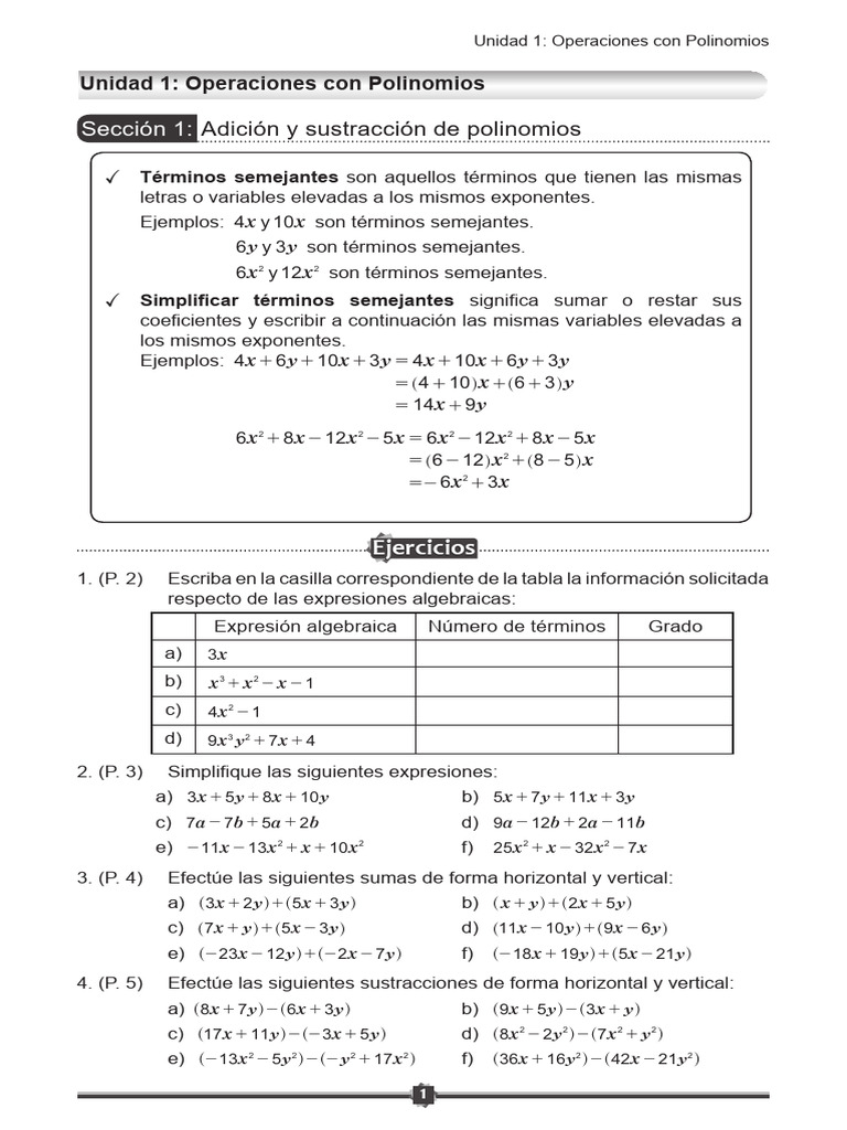 Actividades de Octavo REPASO ÁLGEBRA | PDF | Aritmética | Matemática ...
