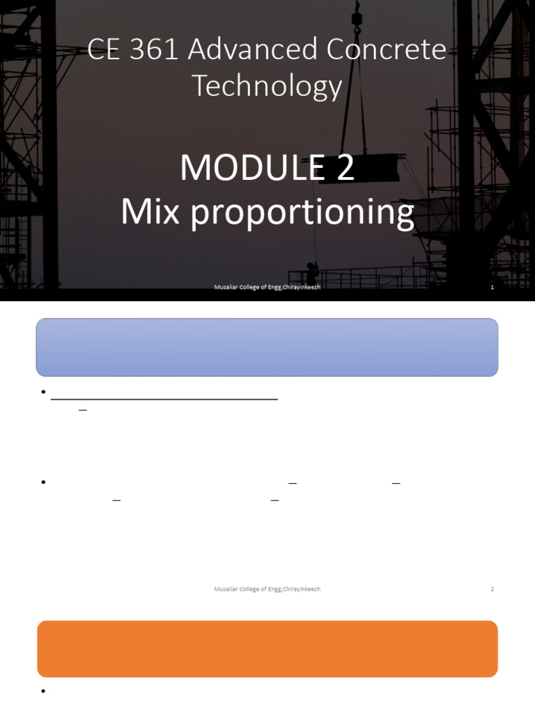 CE 361 Advanced Concrete Technology MODULE 2 | PDF | Concrete | Cement