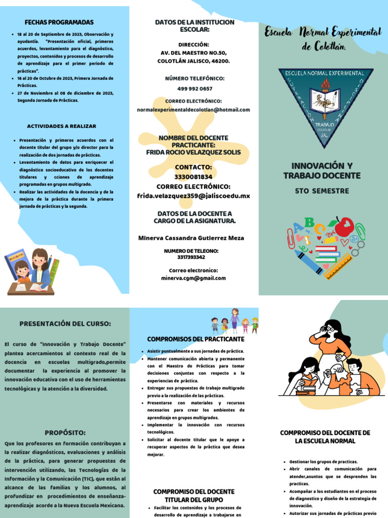 Tríptico Informativo | PDF | Enseñando | Modificación de comportamiento