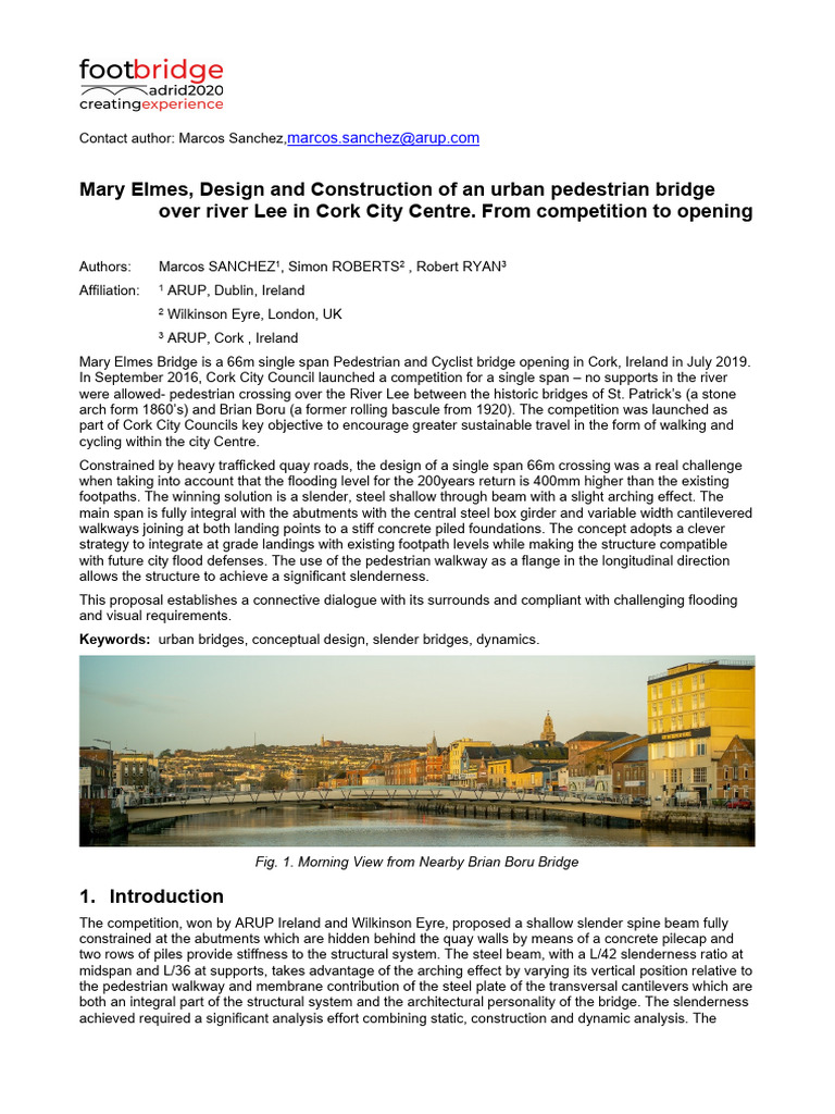 Cork's Mary Elmes Urban Bridge Design | PDF | Bending | Beam (Structure)