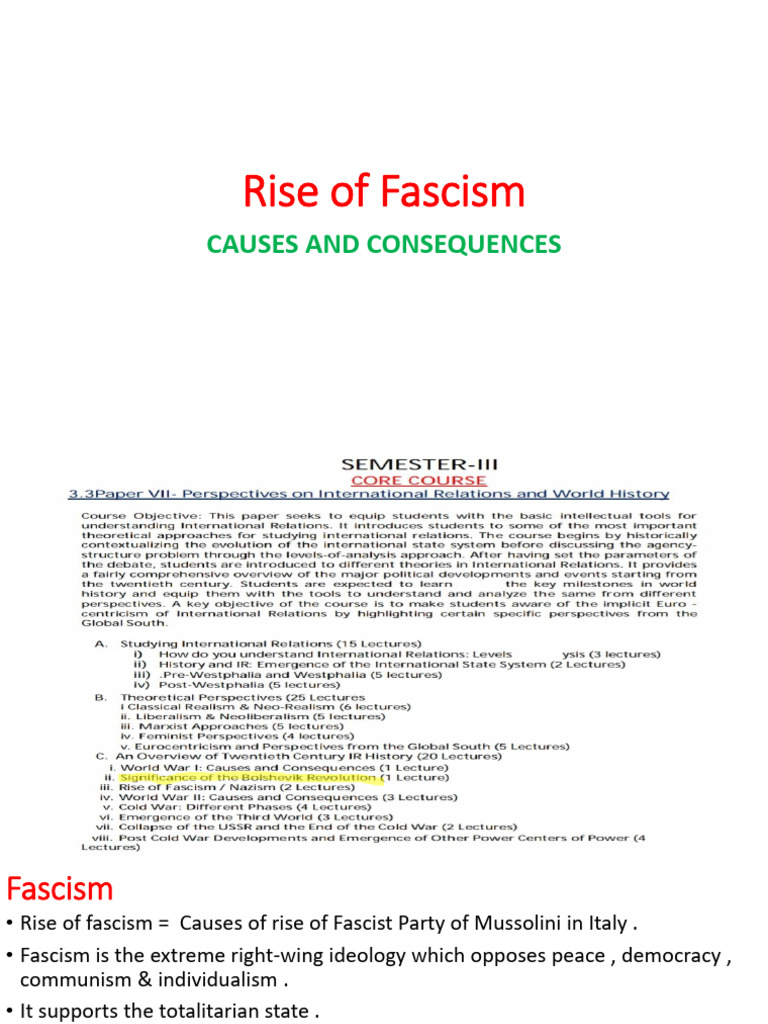 Rise of Fascism | PDF | Fascism | Benito Mussolini