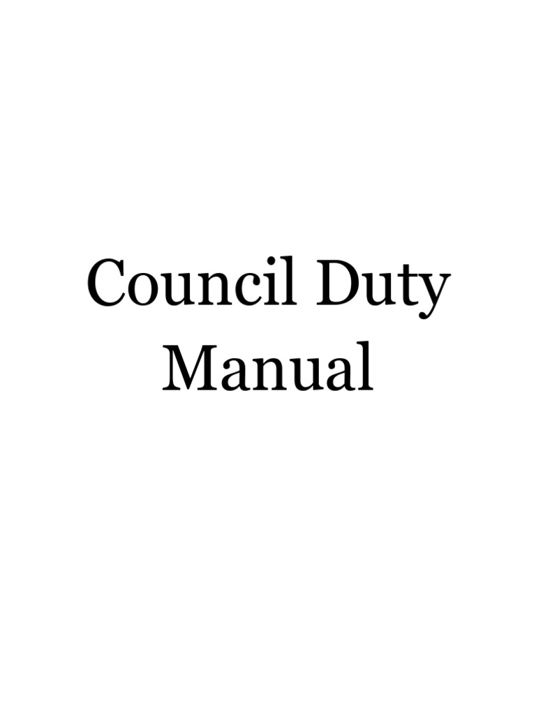 Council Duty Manual | PDF | Clothing