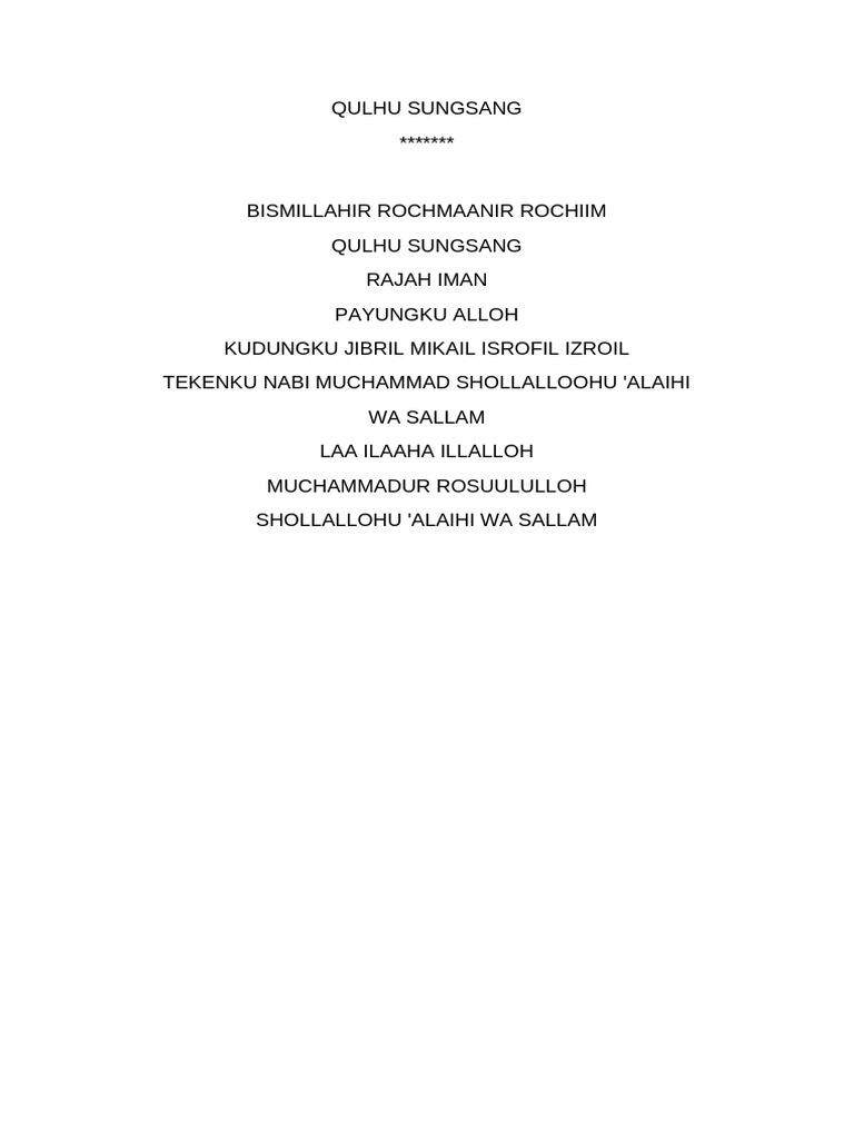 Qulhu Sungsang | PDF