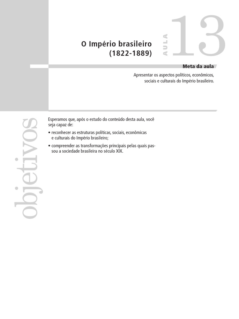 O Império Brasileiro 1822-1889 - Texto 1 - Semana 4 | PDF | Brasil | Escravidão