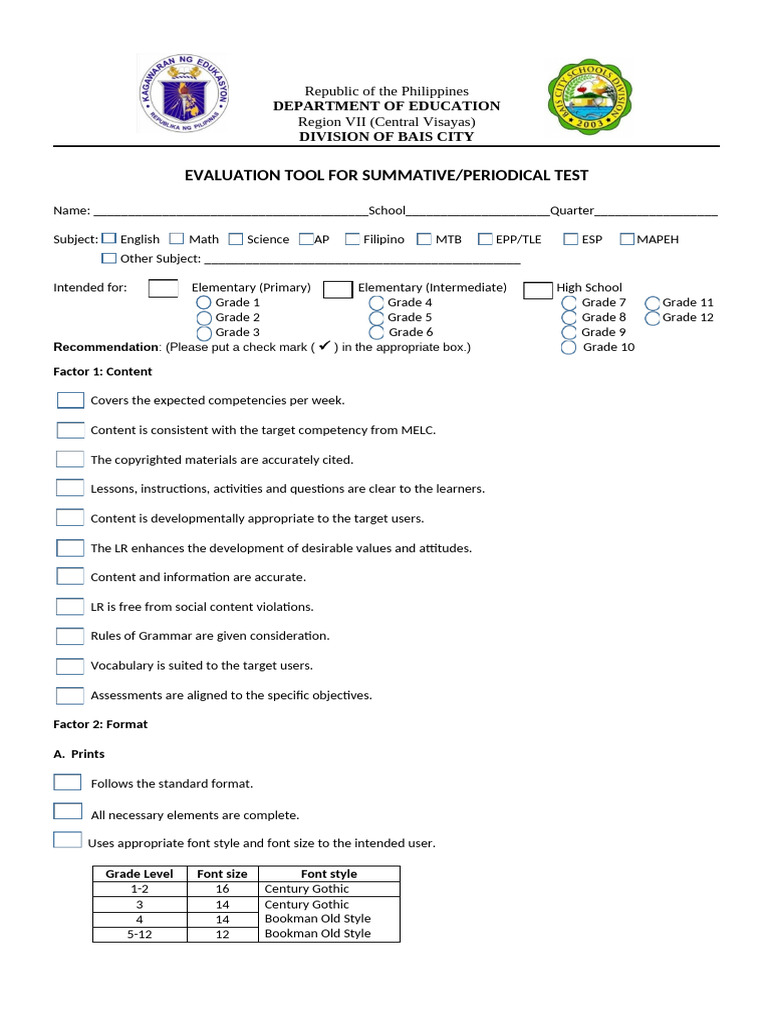 TQ Evaluation Tool | PDF