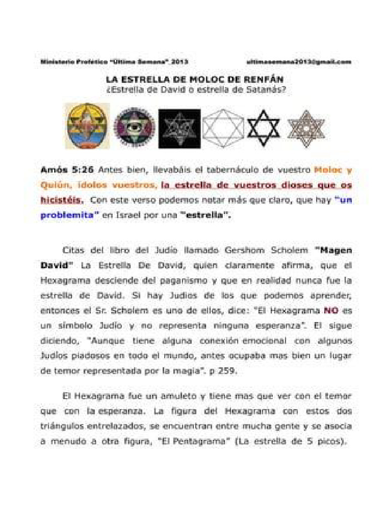 Estrella de David o Estrella de Satanas Renfan | PDF