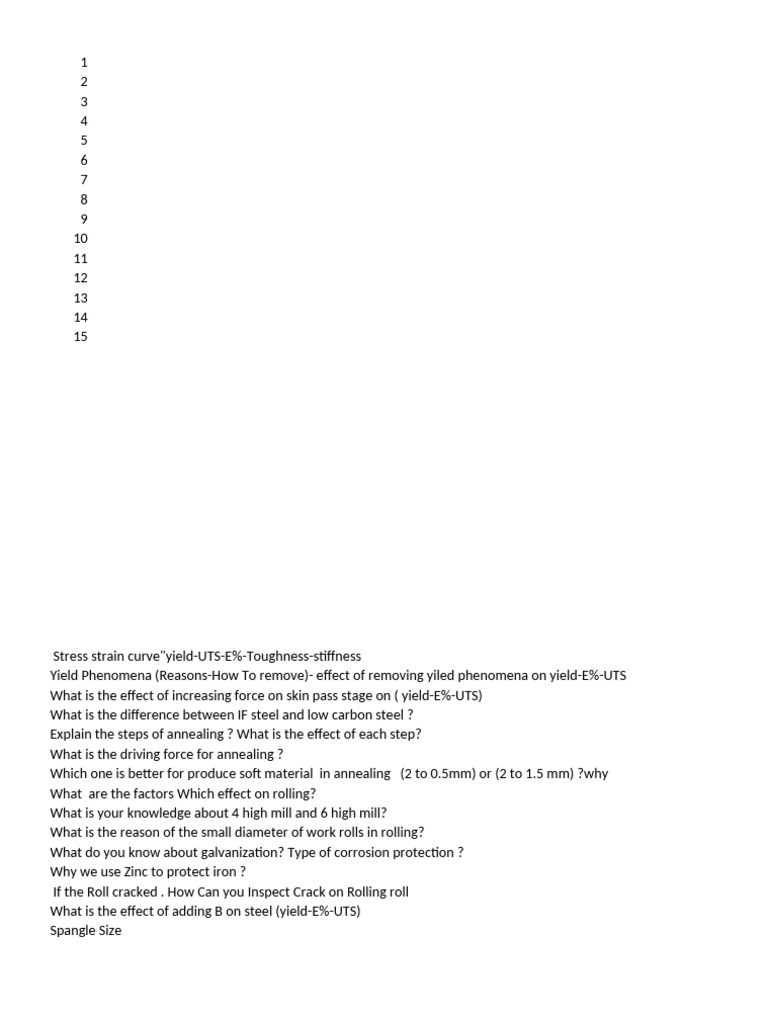 Steel Processing: Yield, Annealing, Rolling | PDF