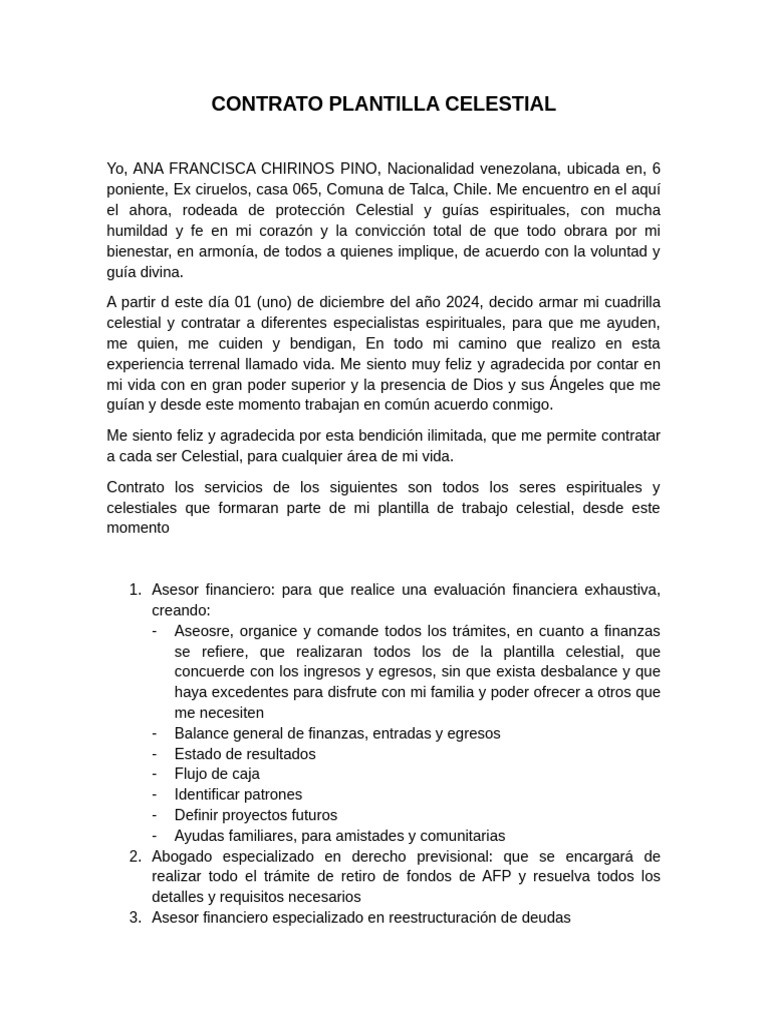 Contrato Plantilla Celestial | PDF | Seguro | Deuda