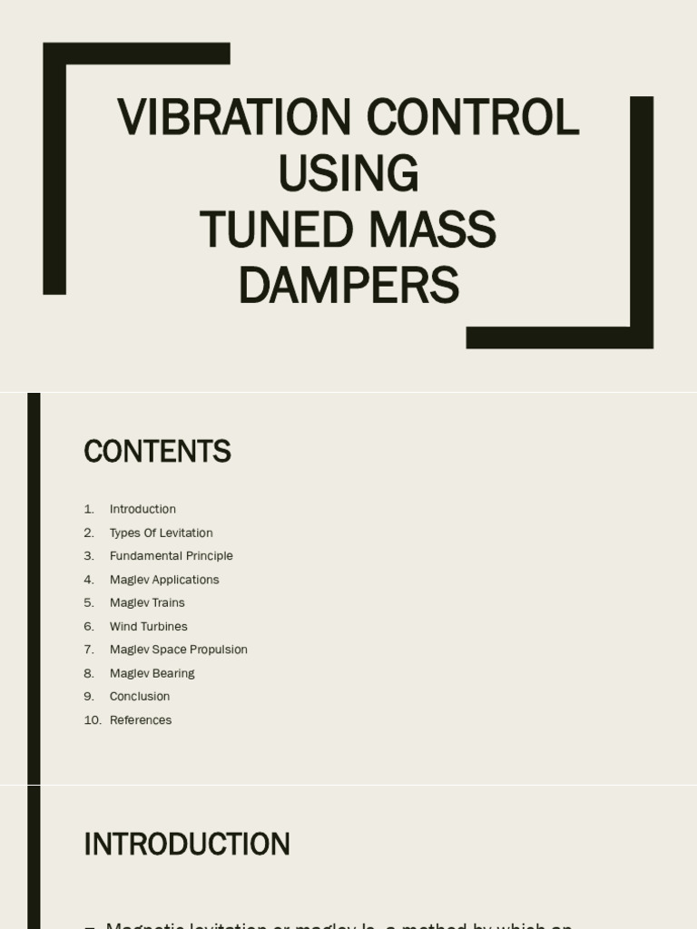 Vibration Control Using Tuned Mass Dampers | PDF