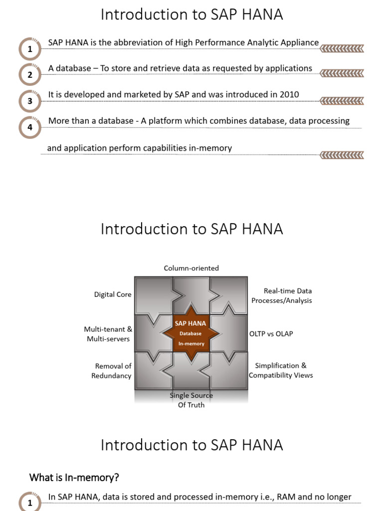 Introduction To SAP HANA | PDF | Data Management | Databases
