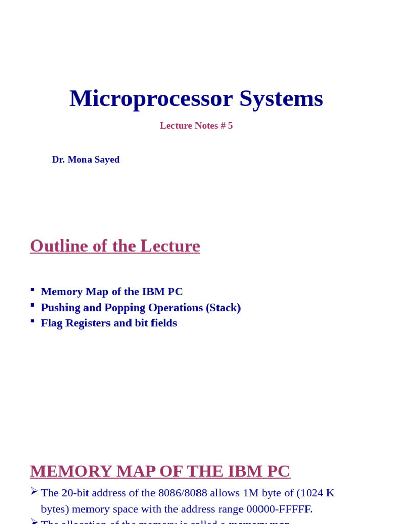 Microprocessor Systems: Dr. Mona Sayed | PDF | Random Access Memory | Bios