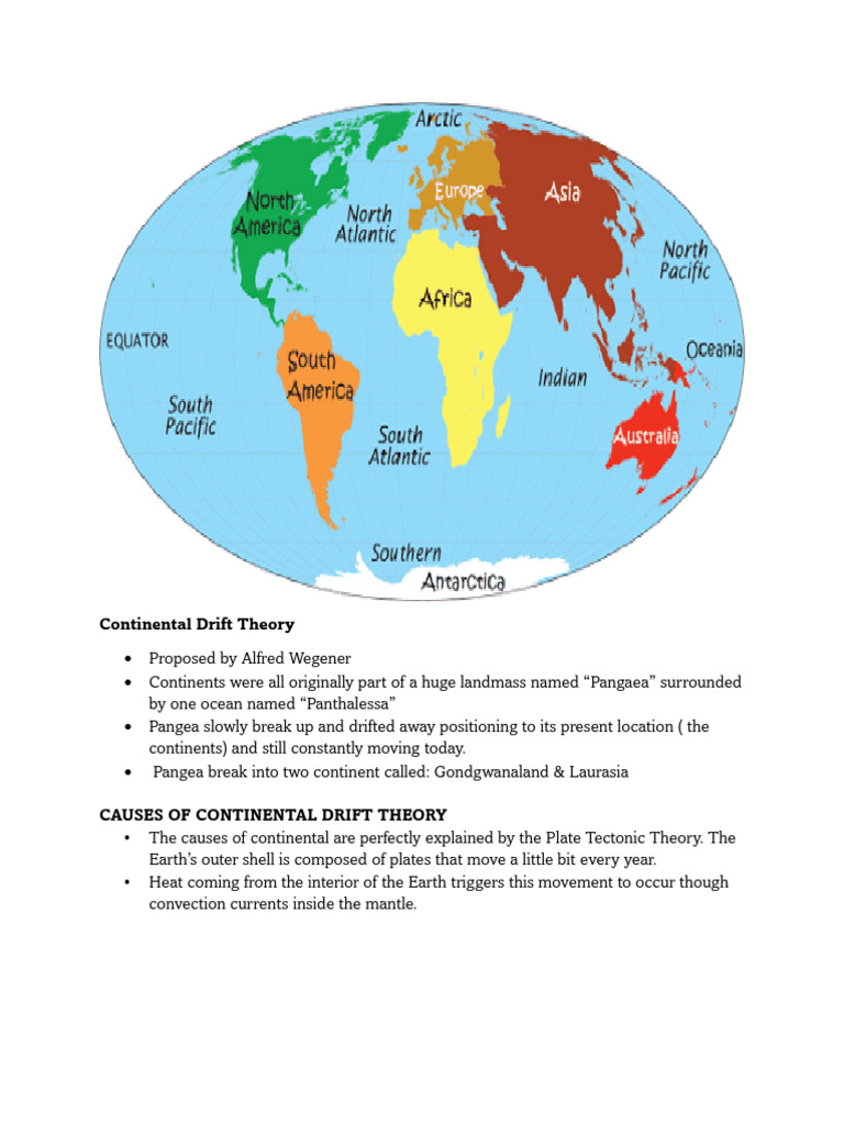 Continental Drift Theory HANDOUT | PDF