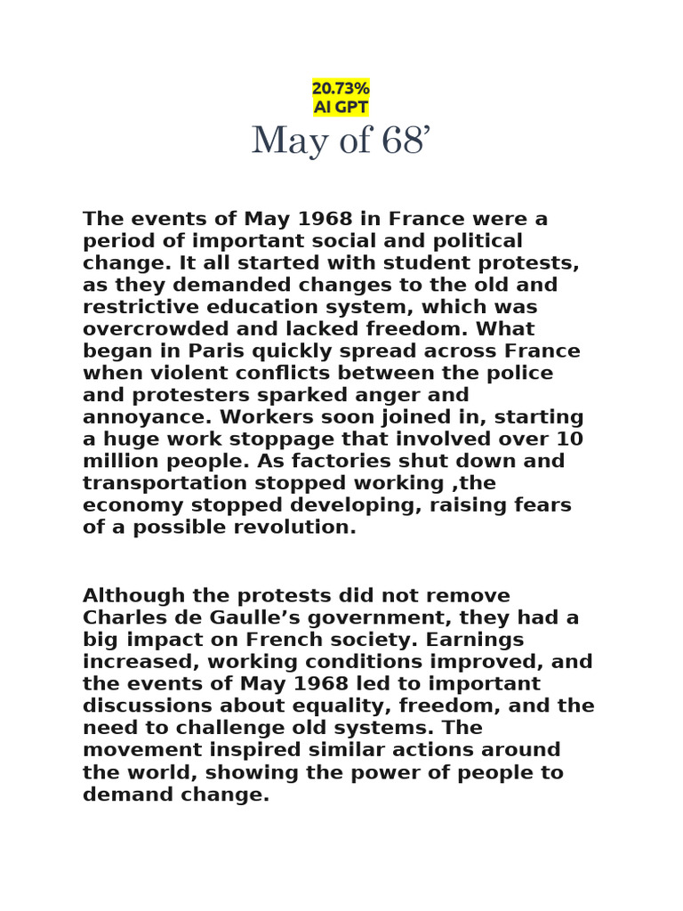 May of 68 | PDF