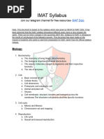 IMAT 2025 Syllabus | PDF
