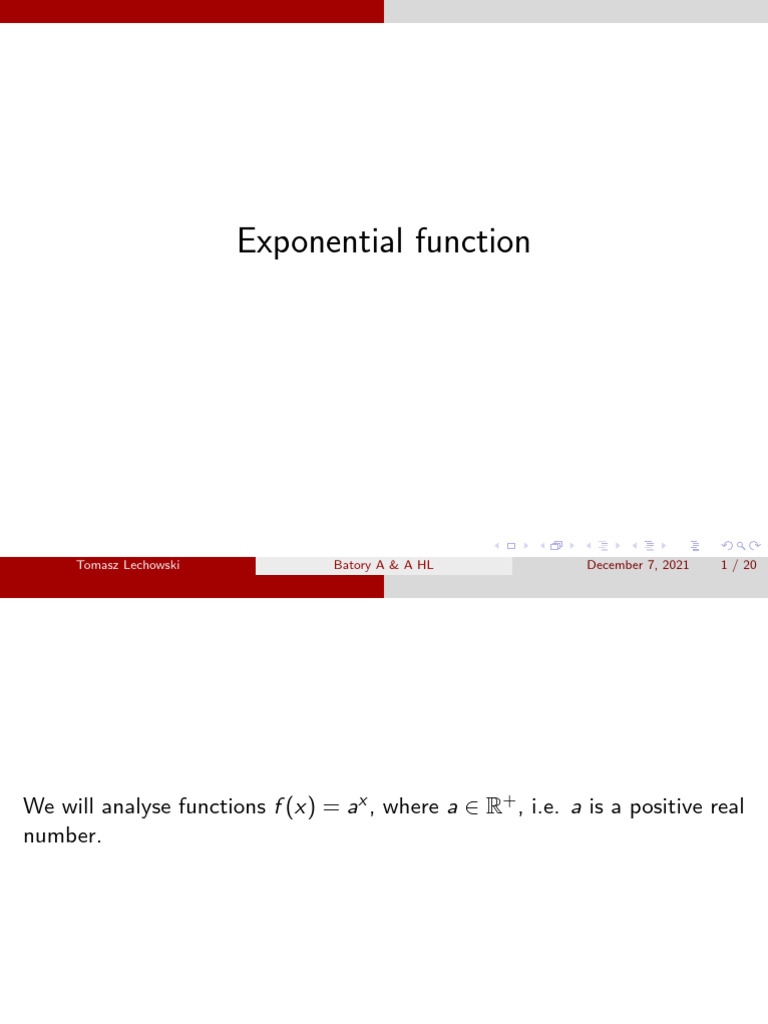 Exponential Function | PDF | Infinity | Functions And Mappings
