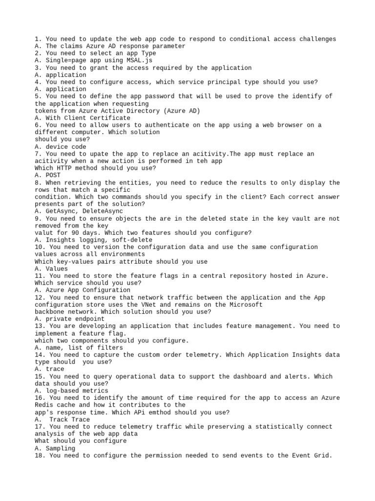 AZ204 Renewal Exam 2023 | PDF | Microsoft Azure | Windows Registry