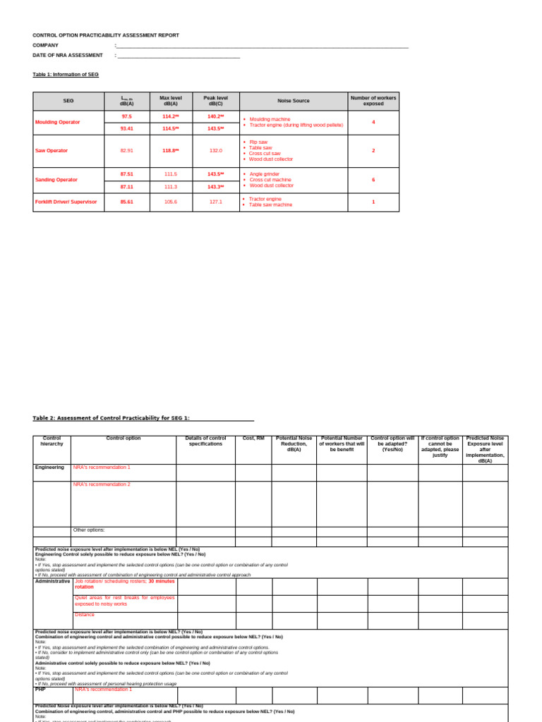 Noise Control Practicability Assessment | PDF | Noise | Audiology