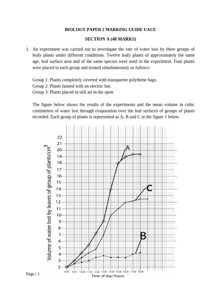 BIOLOGY PAPER 2 Marking Guide UACE | PDF | Adenosine Triphosphate | Muscle