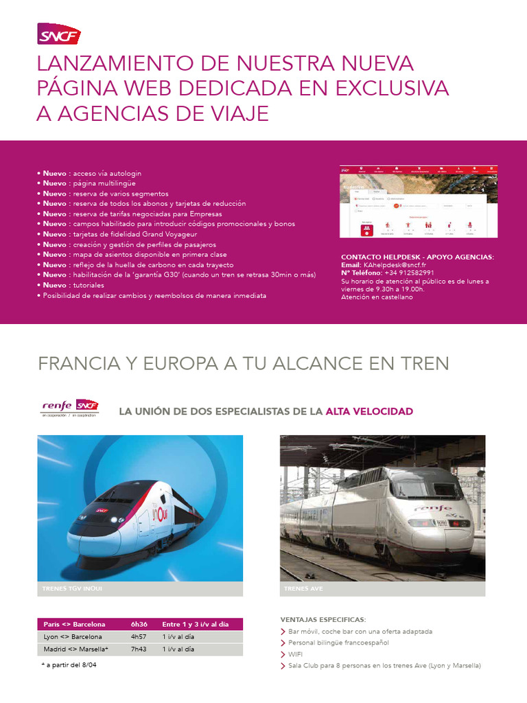 Nueva Web TGV Inoui para Agencias | PDF | Transporte | Transporte ferroviario