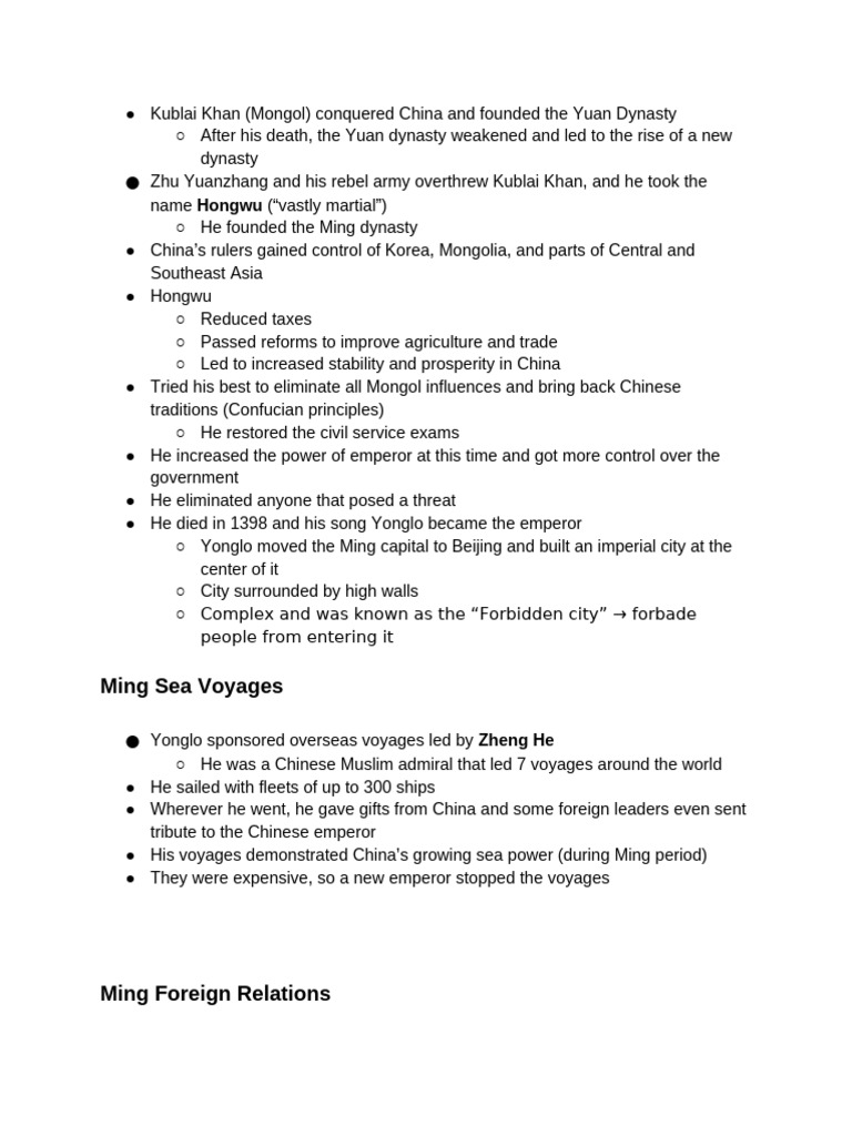 World Civ Notes | PDF | Qing Dynasty | Samurai