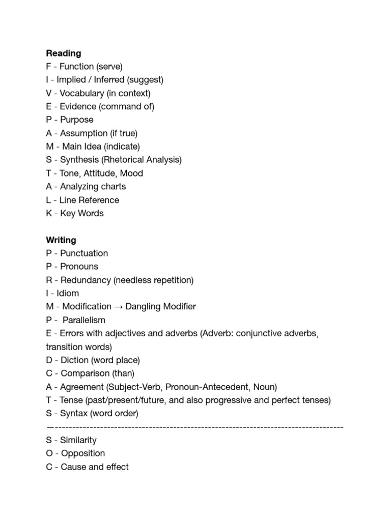 SAT English Notes | PDF | Adverb | Grammatical Tense