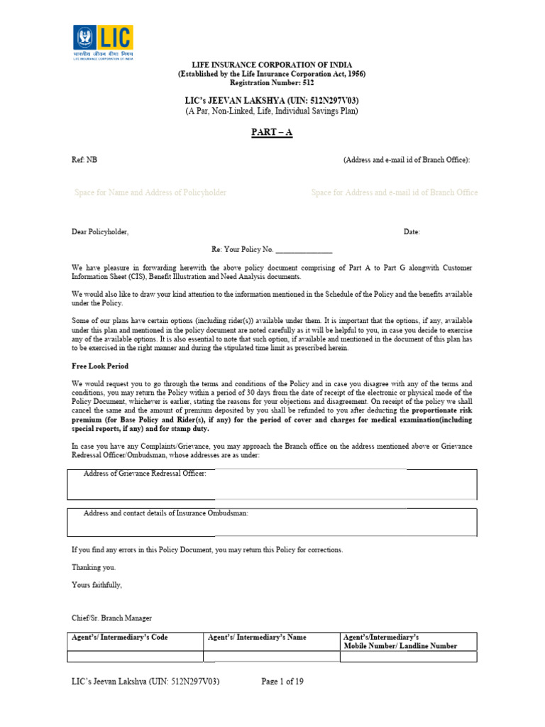 LIC Jeevan Lakshya Policy Overview | PDF | Insurance | Life Insurance