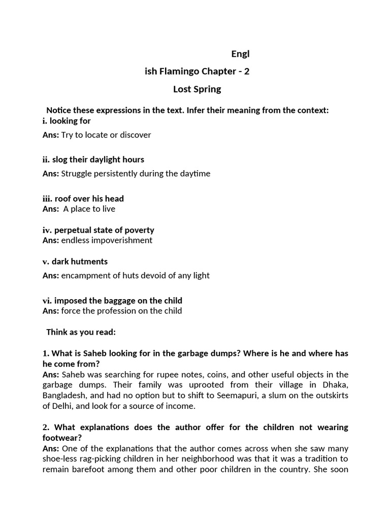 Lost Spring - Flamingo | PDF | Metaphor