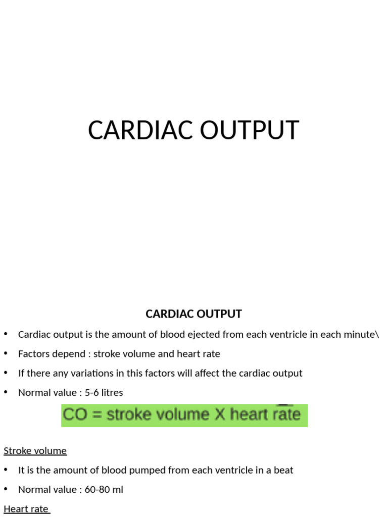 Cardiac Output | PDF | Heart | Heart Rate