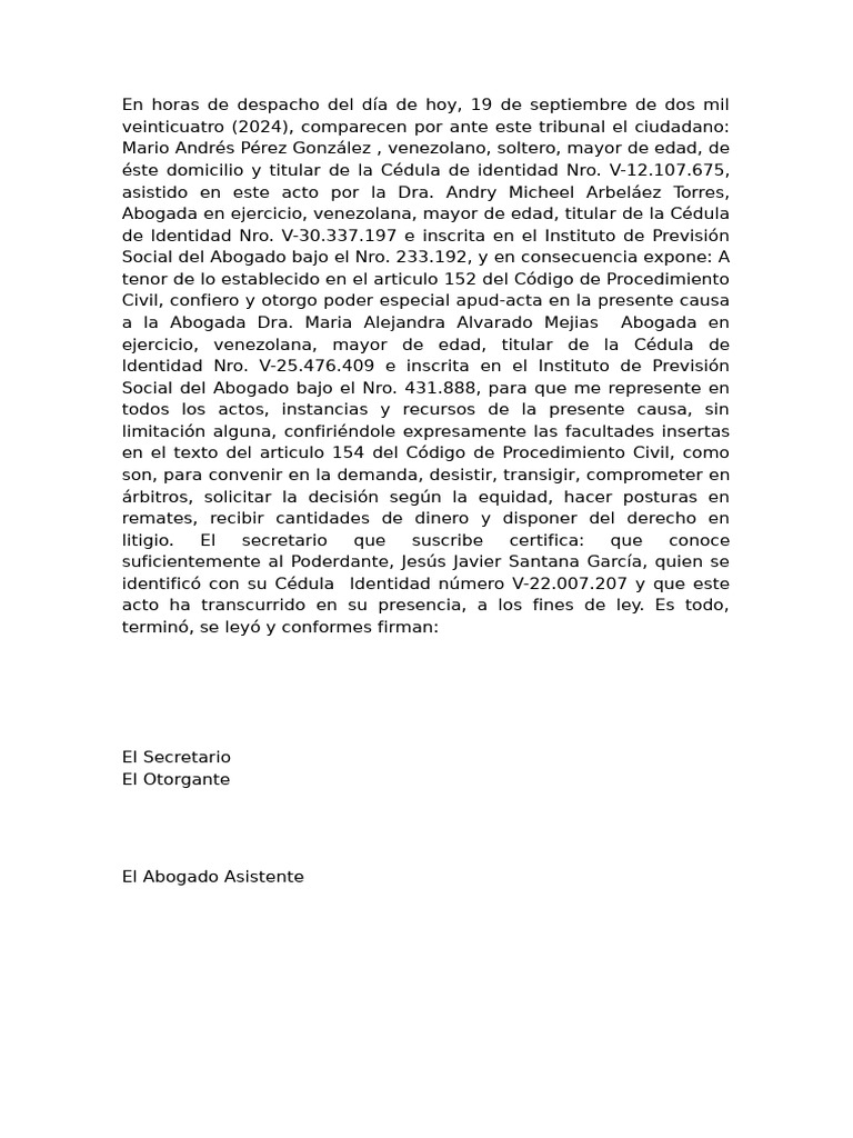 Poder Apud Acta Andry | PDF