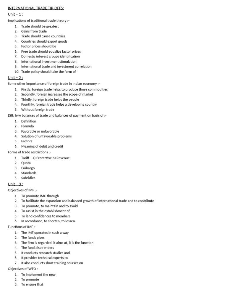 International Trade Tip Offs | PDF | Trade | International Monetary Fund