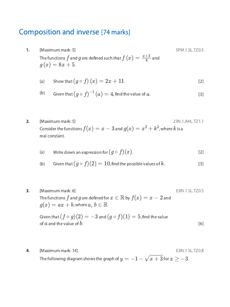 Composition and Inverse | PDF | Asymptote | Function (Mathematics)