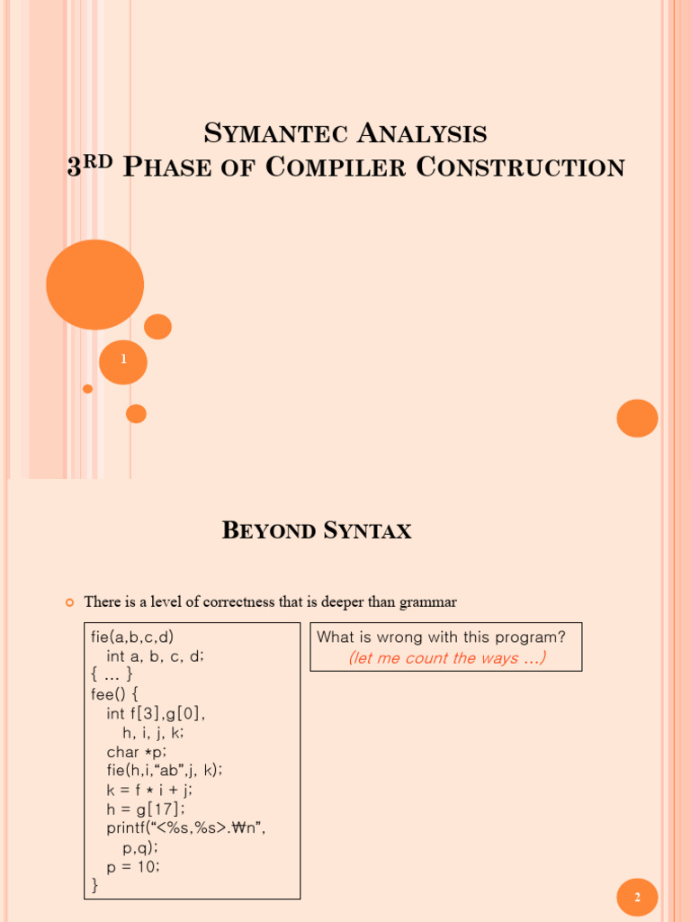 Lec04 Sematic Analysis | PDF | Parsing | Information