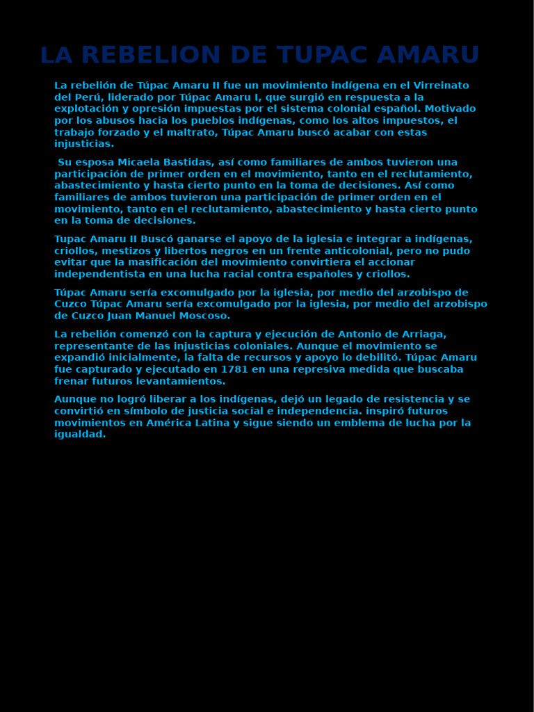 Rebelion de Tupac Amaru Ii | PDF