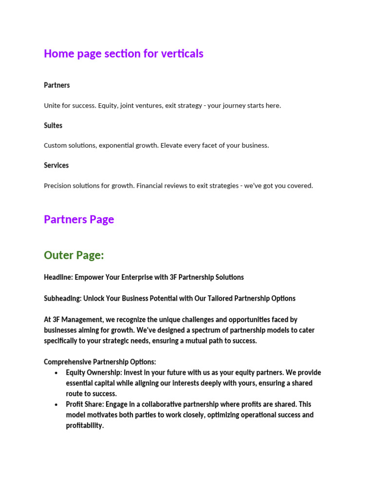 3f Website Content | PDF | Human Resources | Investing