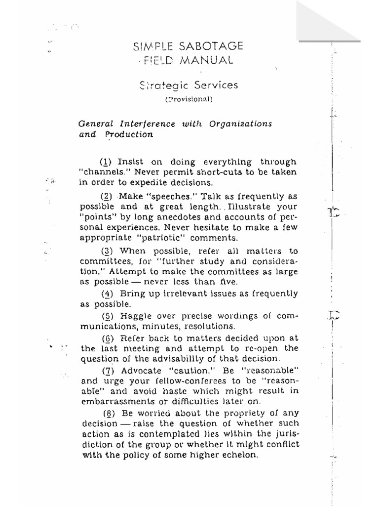 Sabotage Manual | PDF