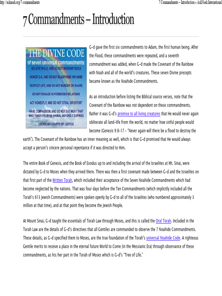 7 Commandments Booklet | PDF | Ten Commandments | Idolatry