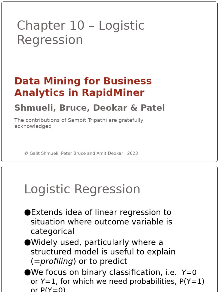 Chapter 10 Logistic Reg | PDF | Logistic Regression | Regression Analysis Chapter 10 Logistic Reg | PDF | Logistic Regression | Regression Analysis