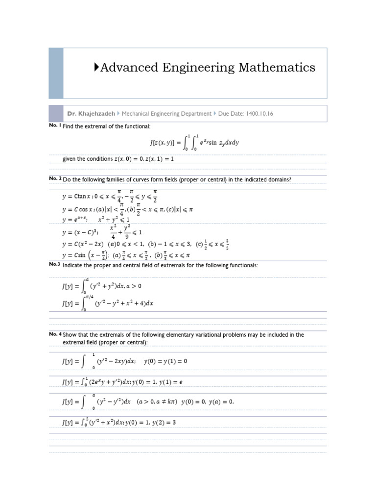 Advanced Calculus for Engineers | PDF