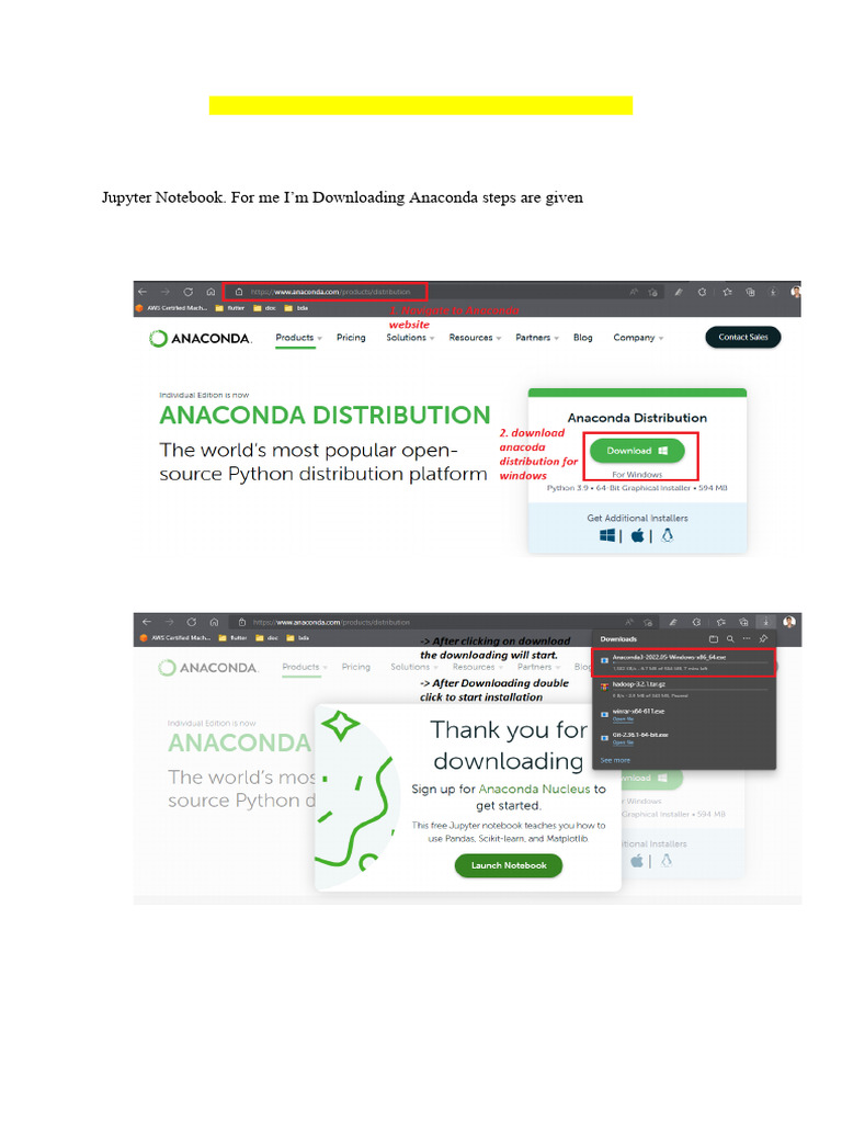 Anaconda& JupyterNotebook Installation | PDF
