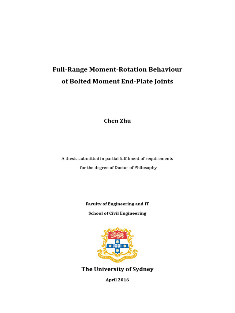 Zhu - PHD - Thesis - Full Range Moment Rotation Behaviour of Bolted ...