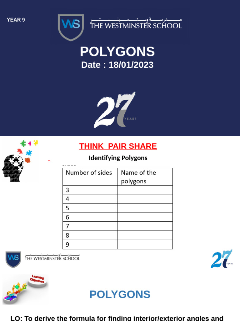 Yr 9 - Polygons - PPT | PDF | Polygon | Triangle