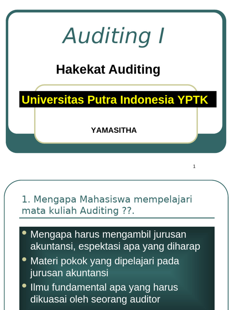 Modul 1 Pengantar Auditing | PDF