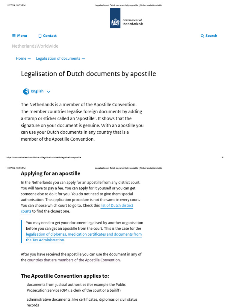 Dutch Document Legalisation Guide | PDF | Justice | Crime & Violence