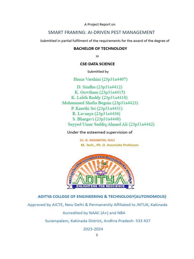 AI-Driven Pest Management Project Report | PDF | Agriculture | Pesticide