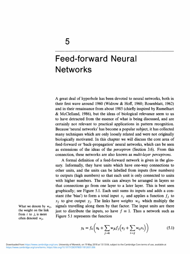 22 Feedforward Neural Networks Pdf Artificial Neural Network Computational Science 1600