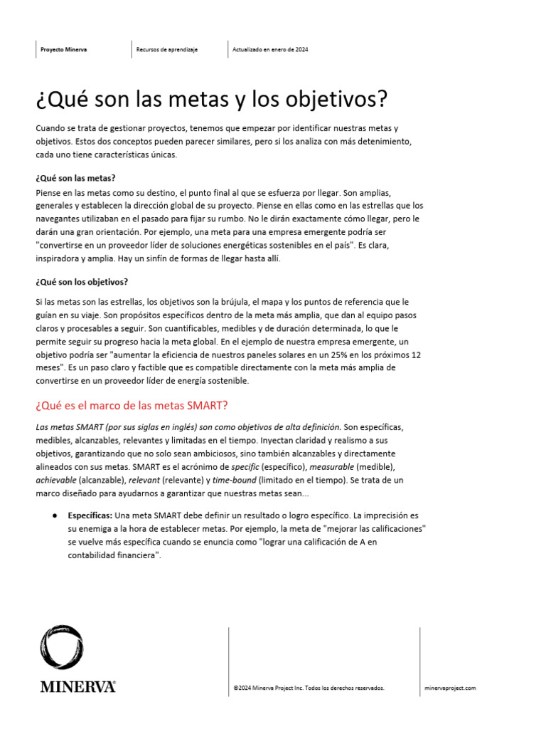 24 Metas y Objetivos | PDF | Objetivo | Marketing